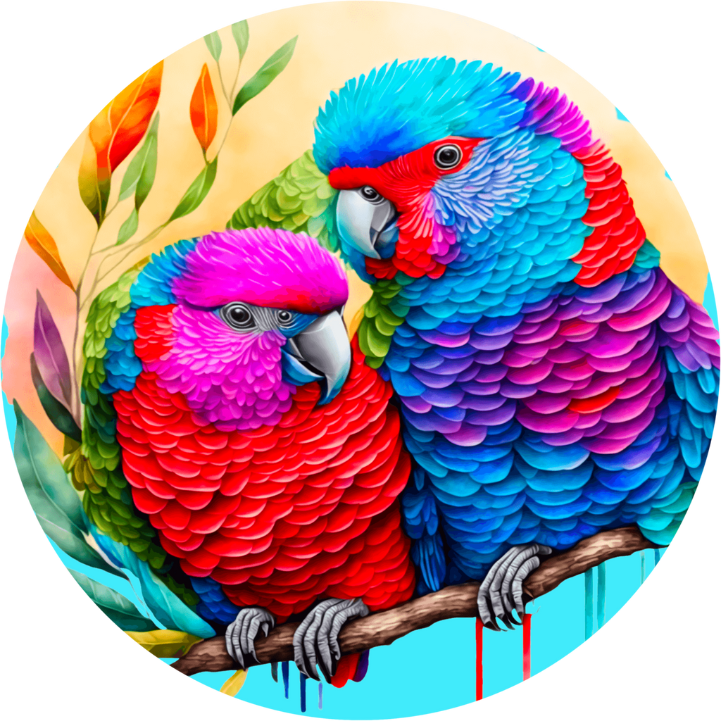 Tropical Paradise Birds Round Sublimated Sign – MilandDil Designs