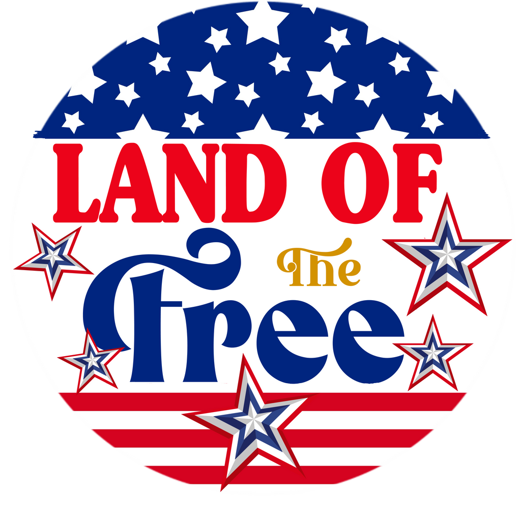 Land of the Free Sublimated Metal Wreath Sign – MilandDil Designs